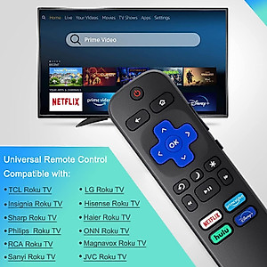 Universal TV Remote Control for All Roku TV + Night Glow Remote Case, Ukiism Replacement Remote for TCL Roku/Hisense Roku/Sharp Roku TV,TV Remote with Netflix Disney+/Hulu/Prime Video