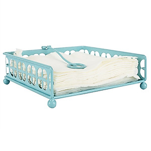 Home Basics Trinity Flat, Turquoise Napkin Holder