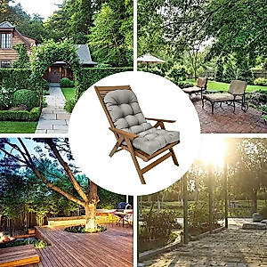 Yefound Patio Chair Cushion for Adirondack,Tufted High Back Outdoor Rocking Chair Cushion, High Back Waterproof Outdoor Indoor Seat Cushion, Teal