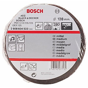 Bosch 2608604523 Sanding Cloth, 4.9 inches (125 mm), 280, Medium (5 Sheets)