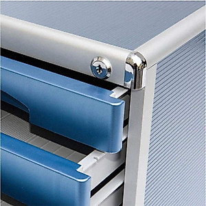 File Storage Cabinet Flat File Cabinets Flat 5 Drawer Lockable Data File Storage Cabinet - Aluminum Alloy - Blue 30x36x30.5cm Home Office Furniture File Box