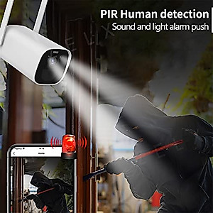 Security Camera Camera 3MP Bullet Camera WiFi 3W Solar Panel Wireless Video Surveillance CCTV Built-in 5200 mAh Rechargeable Battery Security Home Surveillance Camera with Spotlight ( Size : 3MP 32G A