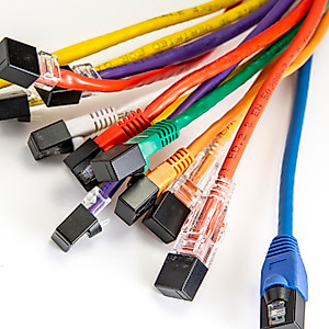 NTW Click on/Lockable RJ45 Plug Protector CAT5e/Cat6/Cat6a/Cat7/Cat8 Ethernet Head Dust Covers (25 Pack)-Black