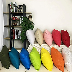 4-Pack 100% Cotton Comfortable Solid Decorative Throw Pillow Case,Thmyo Square Cushion Cover Pillowcase Sublimation Blank Pillow Covers DIY Throw Pillowcase for Sofa Bedroom(24x24 inch/ 60x60cm,Khaki)