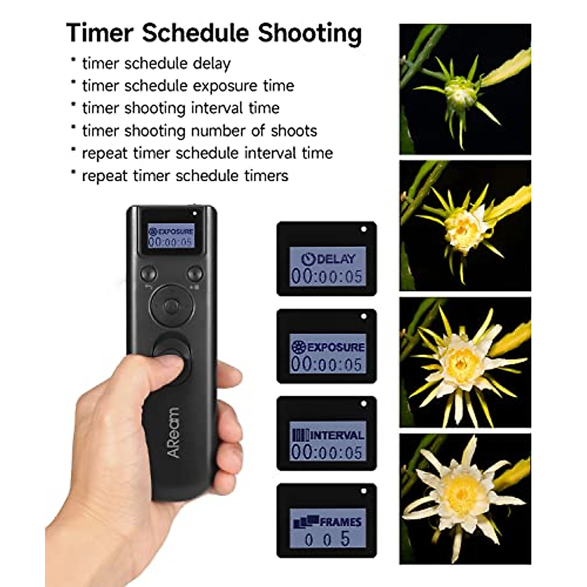 Wireless Digital Timer Remote Shutter Release Trigger Intervalometer for Canon EOS Rebel T6 T7 80D 70D 60D 60Da 77D T7i T6i T6s SL2 SL1 T5 T3 T5i T4i T3i T2i EOS R M6 M5 Cameras…