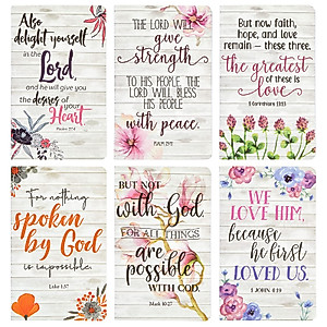 6 Pack Floral Daily Prayer Journal for Notebook, Bible Study, Inspirational Christian Gifts for Women (80 Pages, 5x8 In)