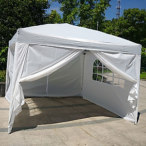10'x10'EZ Pop UP Wedding Party Tent Folding Gazebo Canopy W/SIDES & Carry Bag