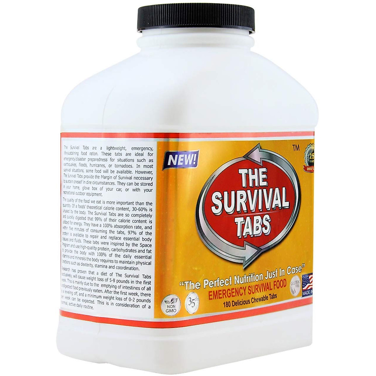 Emergency Survival Food Tablets 1 bottle 180 count Chocolate Flavored