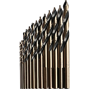 KnKut 13 Piece Mechanics Length Step Point Drill Bit Set 1/16"-1/4" by 64ths