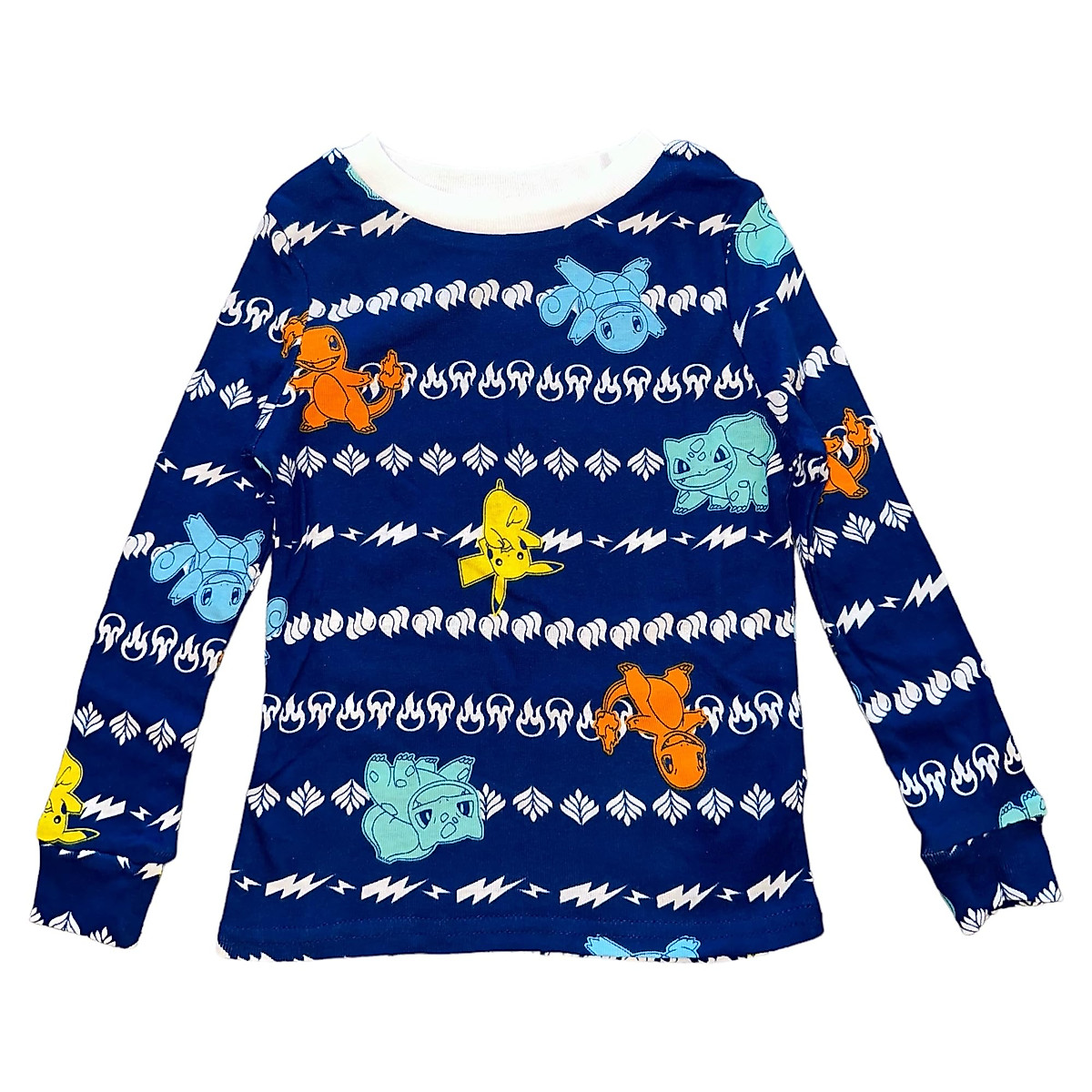 Pokemon Little Boys’ Big Boys 4-Piece 100% Cotton Long Sleeve Pajama Sets, 10