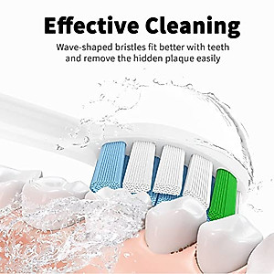 USHON Replacement Toothbrush Heads for Philips Sonicare Click-on Toothbrushes, Brush Heads Compatible with Phillips Sonicare Snap-on Electric Tooth Brushes, 8 Pack