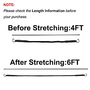 Boat Accessories - 4ft Boat Bungee Dock Lines, PE Boat Ropes for Docking with Two 316 Stainless Steel Hooks, Apply to Boating, Jet Ski,Pontoon,SeaDoo, WaveRunner, Kayak, Canoe, 2pcs Black