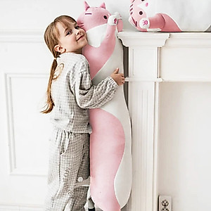 SEENEEY Long Plush Body Pillow,Cute Cat Stuffed Animals Soft Plushies,Cute Plush Cat Plush Animal,Stuffed Plush Doll Toy Gift for Kids Girlfriend.