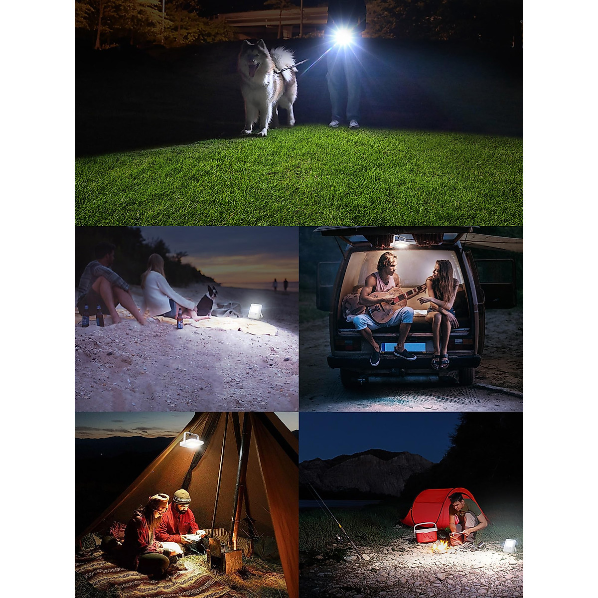 intelamp Gutter Lights Solar Powered, Portable Outdoor Solar Light 2 Pack, Camping Lantern Solar Outdoor Waterproof,2000mAh Emergency Solar Light, Suitable for Fishing, Hiking, Corridor, Aisle