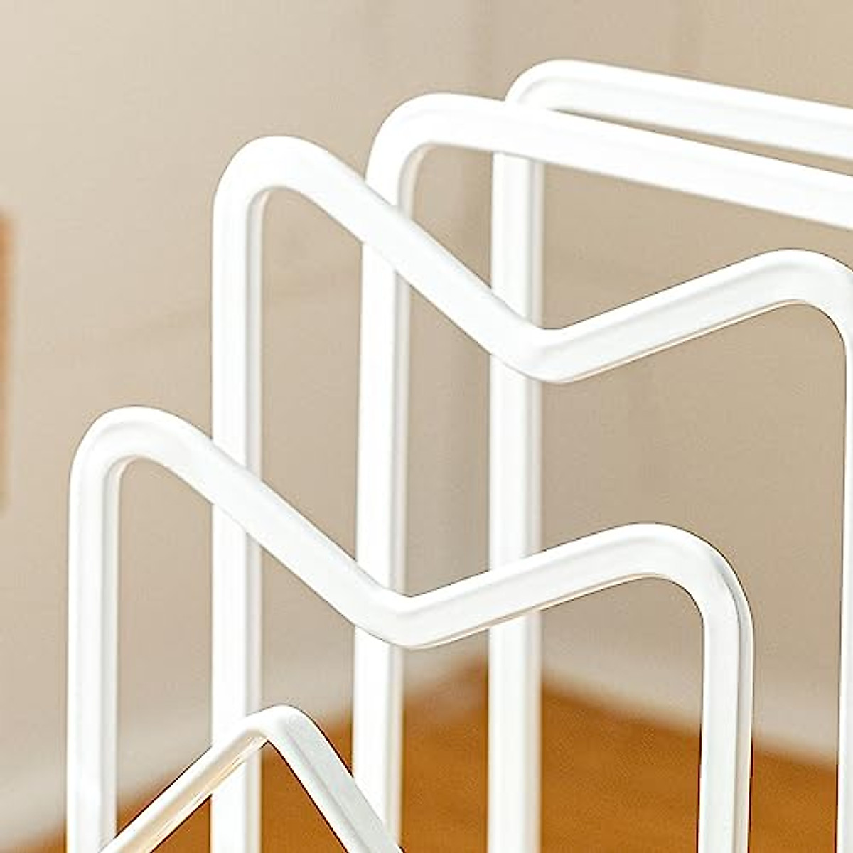 Chopping Board Organizer, Multifunctional Pot Pan Lid Stand Holder Iron Good Ventilation Kitchen Countertop Organizer, Chopping Board Storage Rack for Kitchen(Standard-White)