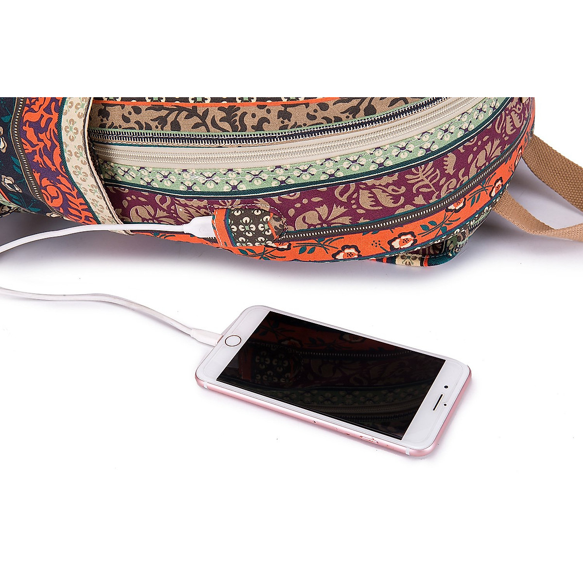 Kinmac New Bohemian Laptop Backpack with Massage Cushioned Straps Student Travel Outdoor Backpack for Laptop Up to 15.6 Inch