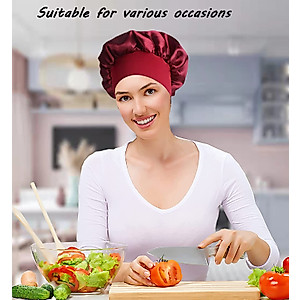 Hair Bonnets for Curly Hair and Sleeping for Women, Satin Sleep Cap, Silk Bonnet with Elastic Soft Band Big Bonnet (4 Pcs).