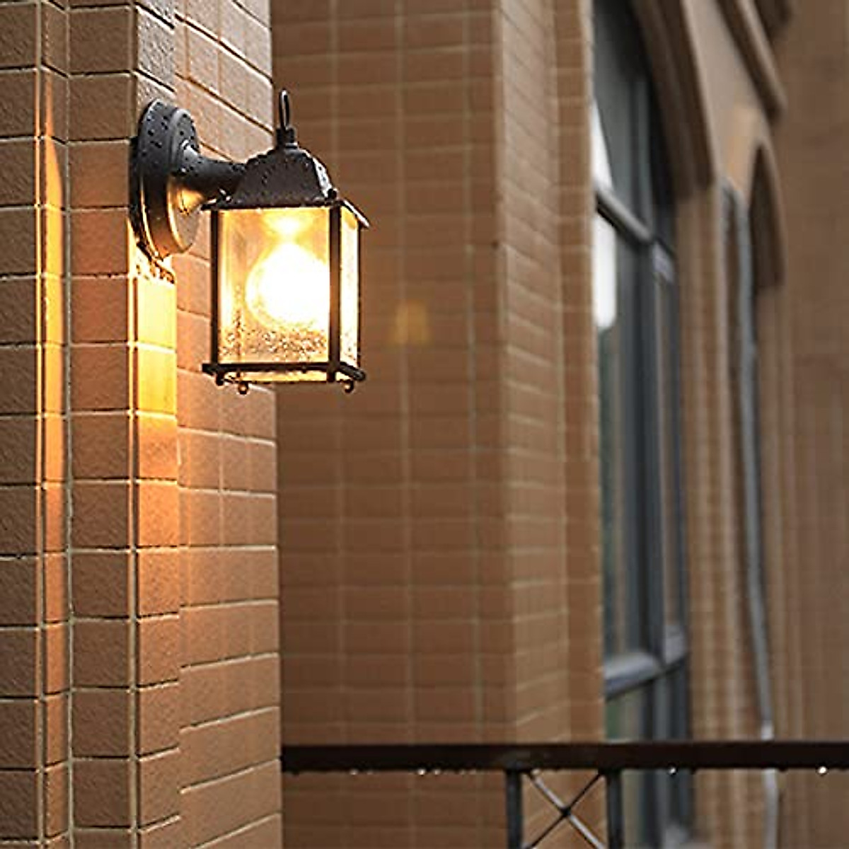 Modern Simplicity Sconce Wall Lamp Small Black Square Wall Lights Outdoor Waterproofing E27 Base Wall Lighting No Need to Assemble for Balcony Garden Courtyard Gate