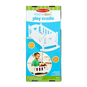 Melissa & Doug Mine to Love Wooden Play Cradle for Dolls, Stuffed Animals - White