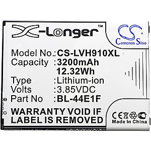 FYIOGXG 3200mAh Battery for F800, F800K, LS777 Boost, LS997, M430, MP450, MP450N, Stylo 3, Stylo 3 Plus, TP450, TP450N, US996, V20, VS995 PN: BL-44E1F, EAC63341101, PAC63320502