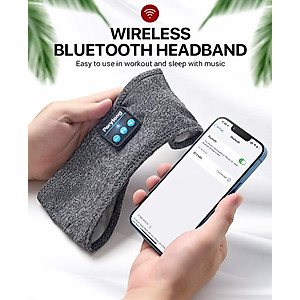 Perytong Sleep Headphones Wireless Headband Stretchable Bluetooth 5.2 Sleep Headband Earphones, Comfy Side Sleeping Earbuds with High Definition Stereo Speakers, Electronics, Gifts for Men Women