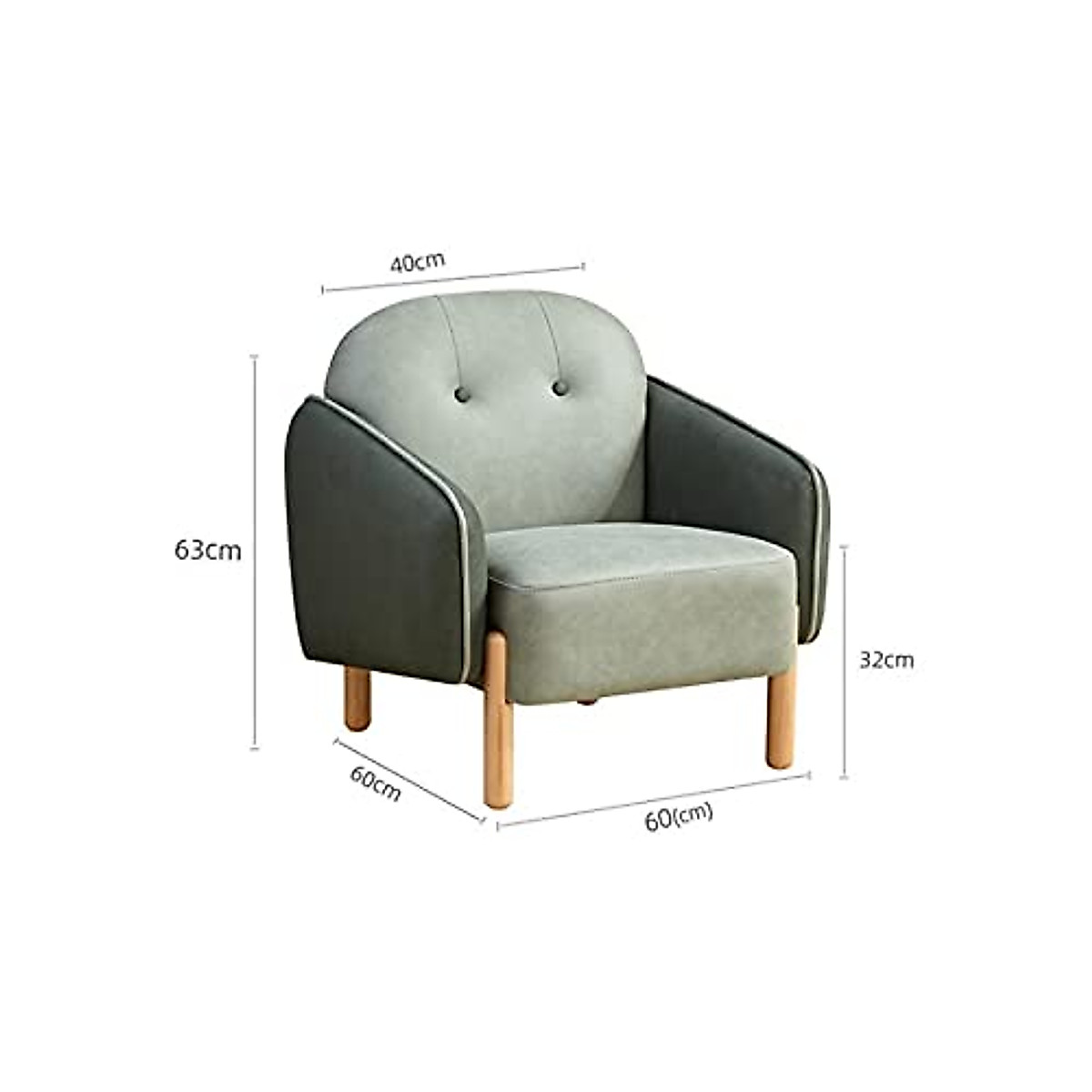 SJYDQ Nordic Creative and Comfortable/Environmentally Friendly Solid Wood Foot Living Room Reading Sofa