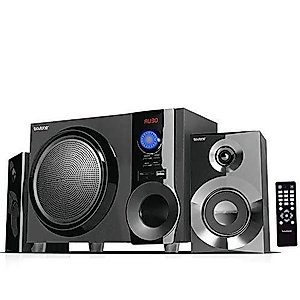 Boytone BT-210FB Wireless Bluetooth Stereo Audio Speaker with Powerful Sound, Bass System, Excellent Clear Sound & FM Radio, Remote Control, Aux-In Port, USB/SD/for Phone's, Laptops, Black, 30 W