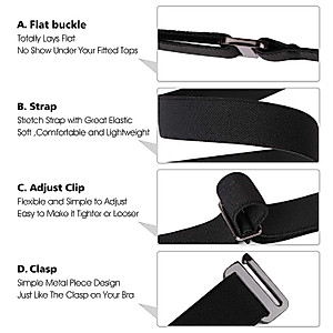 JASGOOD No Show Women Stretch Belt Invisible Elastic Web Strap Belt with Flat Buckle for Jeans Pants Dresses