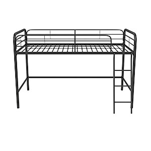 DHP Jett Junior Twin Metal Loft Bed, Black
