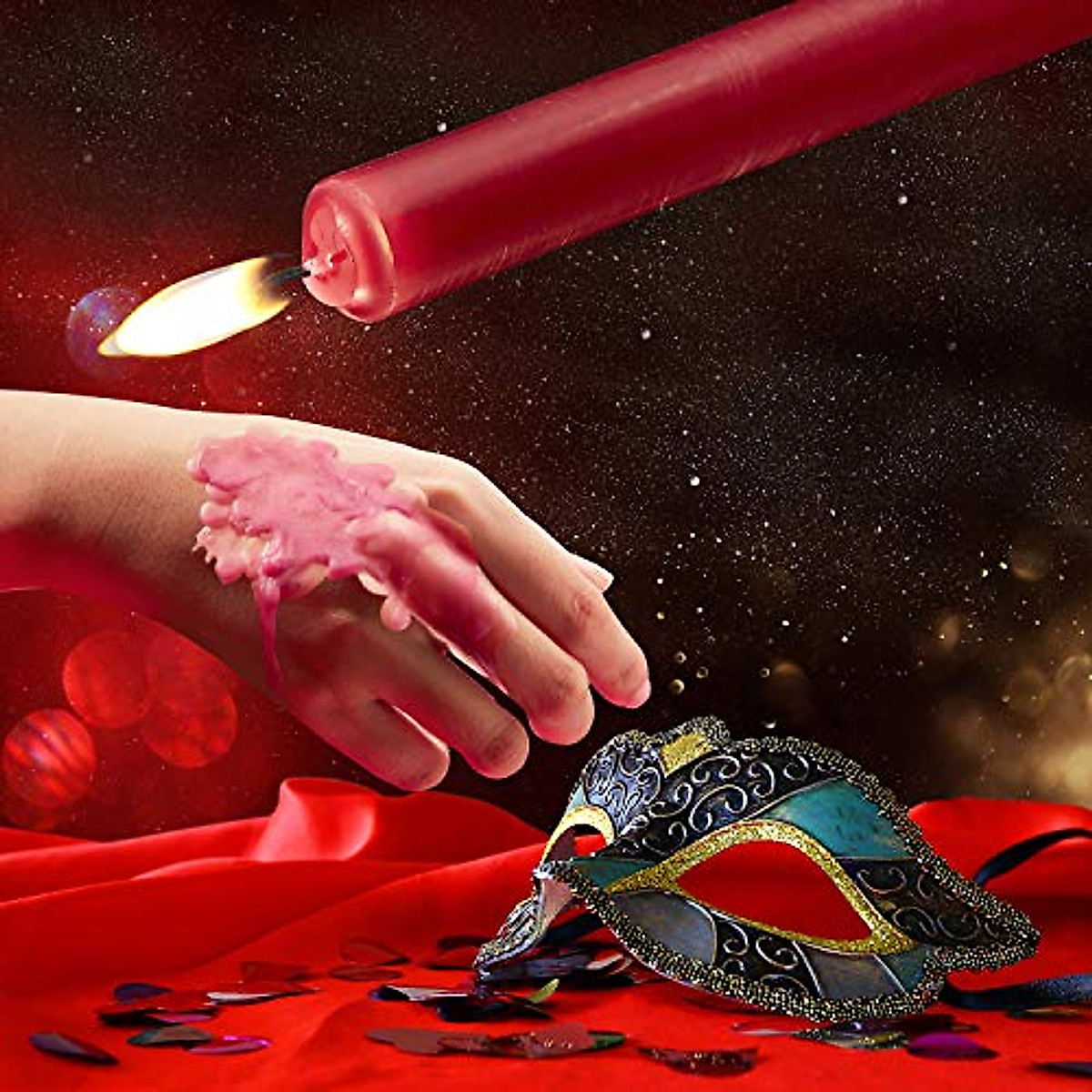 BBTO Low Temperature Candles Valentine's Day Candles Wax Dripping Candles Romantic Candles Long Thin Candles Love Candles for Couples Lovers (6 Pieces)