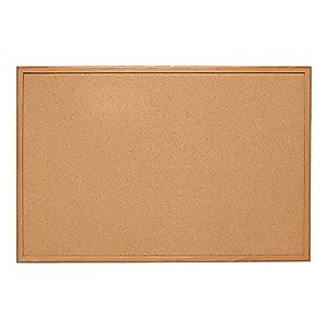 Myofficeinnovations 1682316 Std Cork Bulletin Board,Oak Finish Frame, 3-FTW X 2-Fth