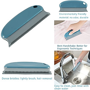 Reusable Lint Roller, Dog Cat Hair Remover, Dog Hair Carpet Rake Remove Everyday Furniture, Clothes, Car Upholstery Pet Hair, 2-Pack Combination Carpet Hair Removal Tool Gray