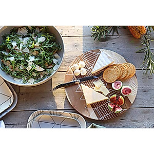 Solomon Says Large Salad Bowl with Lid - 12 Inch Bamboo Fiber Salad Serving Bowl and Acacia Wooden Cutting Board Cover - Bamboo Mixing Bowls for Fruits, Salads, Vegetables and Pasta (Cool Gray)