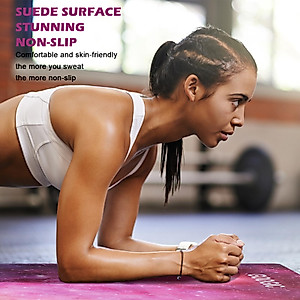 GOOGIC Suede Rubber Yoga Mat, Non-Slip Yoga Mat 4.5mm Thick Lightweight Printed Travel Mat with Strap Exercise Mats for Home Workout- Ideal for Yoga, Pilates, Fitness(Galaxy Pink)