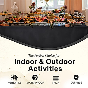 Amatra All-Purpose Plastic Table Cover Roll with Self-Cutter, Alternative to Regular Tablecloth, Disposable Table Cover, Plastic Table Cloth, 54 inches x 120 feet (40 Yards), Black