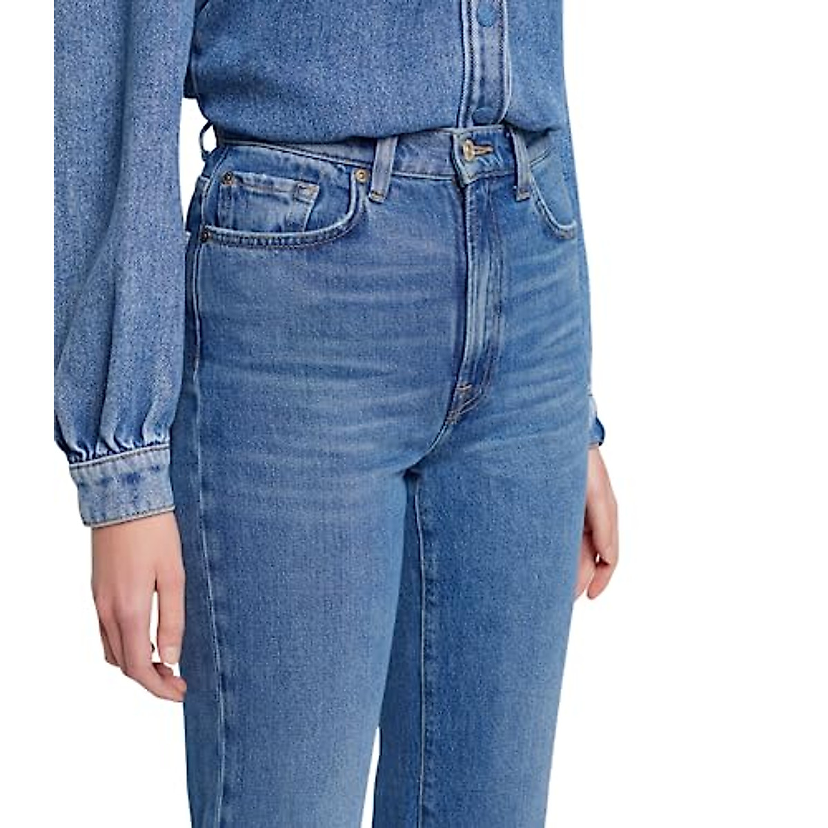 7 For All Mankind Women's Logan Stovepipe Straight Leg Jeans in Explorer