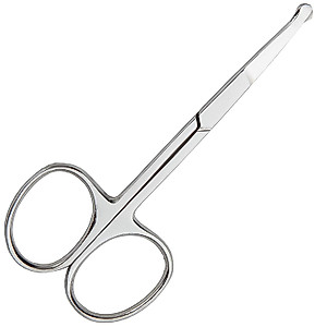BeeSpring Rounded Nose Hair Scissors. Round Tip Scissor for Ear, Eyebrow, Beard and Mustache Trimming - 3.5" Blunt Nosed Tipped Grooming Trimmer