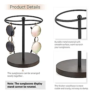 Mkono Sunglasses Organizer Glasses Holder Stand Sunglass Storage Display Eyeglasses Rack for up to 12 Pairs of Eyewear Glasses for Table Dresser Desk Countertop Bedroom, Set of 1, Black