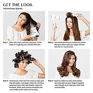 T3 - Volumizing Hot Rollers LUXE | Premium Hair Curler Set for Long Lasting Volume, Body & Shine | Set of 8 - 4 XL (1.75") & 4 Large (1.5”)