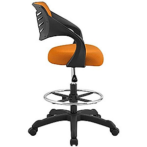 Modway Thrive Drafting Chair - Tall Office Chair for Adjustable Standing Desks in Orange