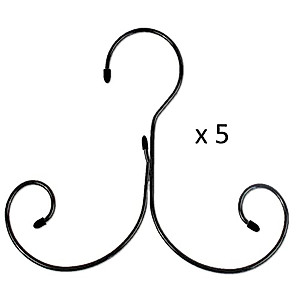 Non-Slip Cascading Hanger - Curly Hanger for Tank Tops, Sports Bra, Yoga Tops, Lingerie, Swimsuits by Boottique (Black- Set of 5)