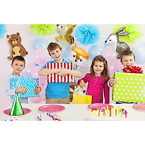 8 PCS Woodland Animal Balloons Forest Animals Foil Mylar Balloon for Woodland Themed Baby Shower,Birthday Party Decorations