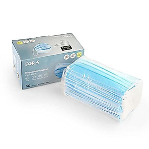 FORA Disposable 4-Layer Surgical Mask, Box of 50 Pcs, Perfect for Surgical and Daily Use