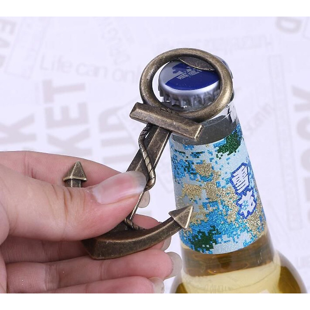 Youkwer 24 PCS Skeleton Nautical Anchor Bottle Opener with Exquisite Packaging for Wedding Party Favors Gift & Decorations (Antique Bronze)