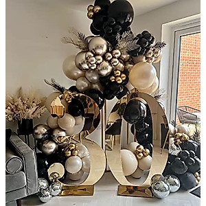 Black Gold White Sand Balloon Garland Arch Kit 133Pcs Gold Chrome Metallic Sand White Beige Boho Latex Balloons for Birthday Wedding 2023 New Year Party Decoration