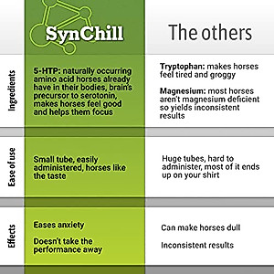 SynChill Oral Horse Calming Gel, 100% Natural & Nutritional Supplement, Lab Proven Results, Designed for Focus & Performance, Approved by Olympic Professionals & Veterinarians, Made in USA