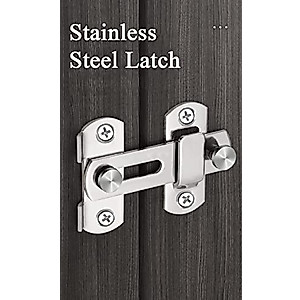 Combi Bolt Door Lock ，Sliding Door Lock ， Sliding Bolt Door Locks Padlock, Stainless Steel Door Latch, 90 Degree Door Buckle for Cabinet, Bar, Closet, (Size:49mm) (Size : 70mm) ( Size : 70mm ( Size :