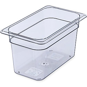 Carlisle FoodService Products Plastic Food Pan 1/4 Size 6 Inches Deep Clear