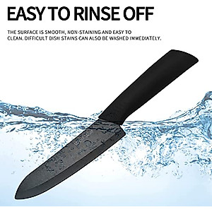 Kitchen Ceramic Knife Set Professional Knife With Sheaths, Super Sharp Rust Proof Stain Resistant (6" Chef Knife, 5" Utility Knife, 4" Fruit Knife, 3" Paring Knife, One Peeler)