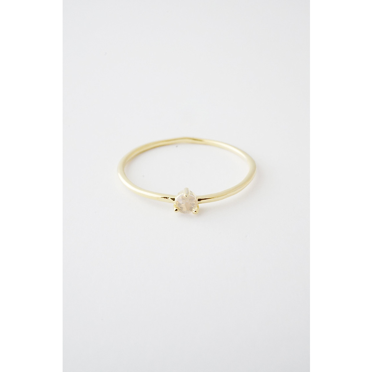 Honeycat Rose Quartz Crystal Point Ring in 18k Gold Plate | Minimalist, Delicate Jewelry (Gold 5)